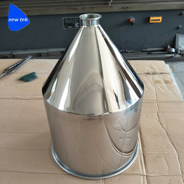 Stainless Steel SS316 Conical Hopper With Tri-Clamp Ferrule Mounting ...